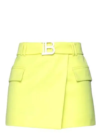 Balmain Lime Wool Mini Skirt - Green