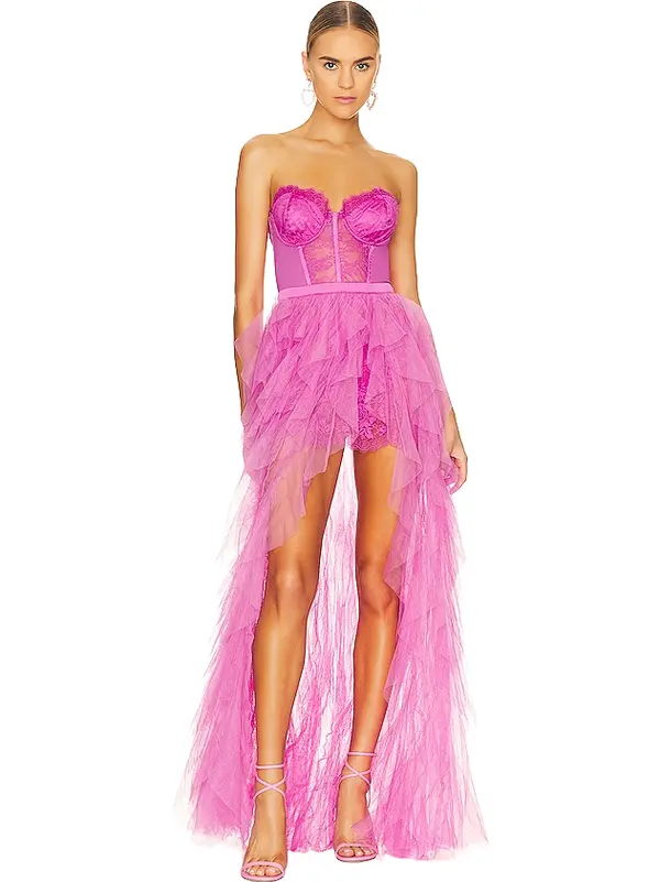 For Love & Lemons Bustier Gown - Pink