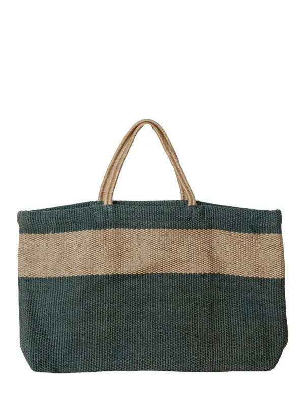 WILL & ATLAS Hayes Wide Market Shopper Jute Tote - Grey/natural