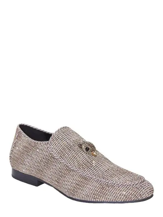 Kurt Geiger Hugh Eagle Herringbone Loafer - Brown