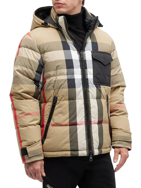 Burberry Rutland Reversible Check Puffer Jacket - Archive Beige Ip Chk