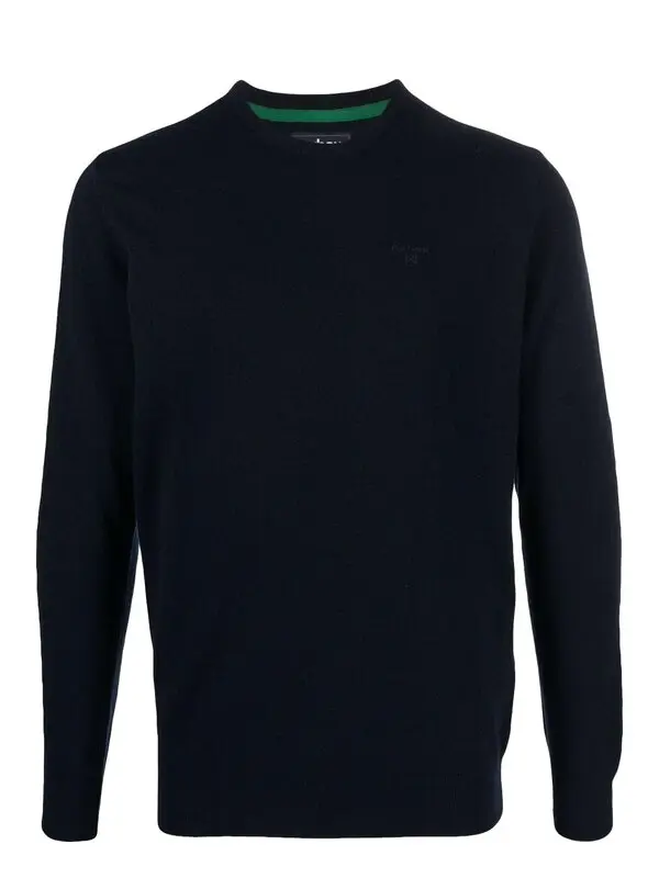 Barbour Logo-embroidered Wool Sweater - Blue