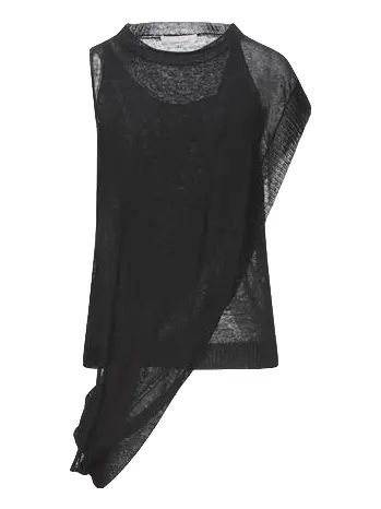 Liviana Conti Linen-blend Knit Sleeveless Top - Black