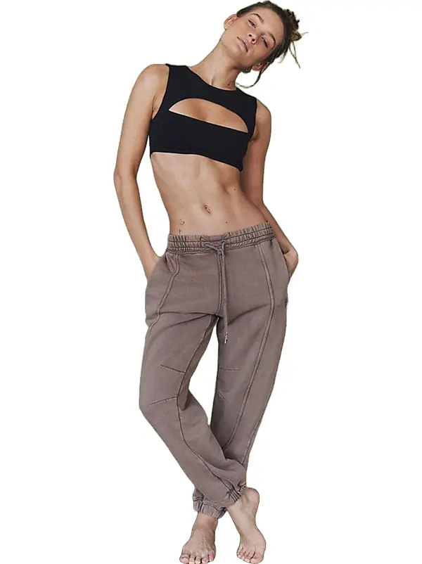Free People Sprint To The Finish Track Pants - Hickory