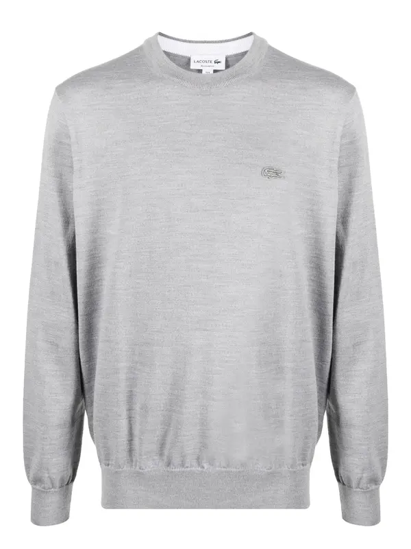 Lacoste Logo-patch Crew Neck Jumper - Grey