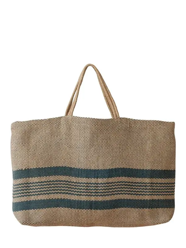 WILL & ATLAS Chelsea Wide Market Shopper Jute Tote - Natural/grey
