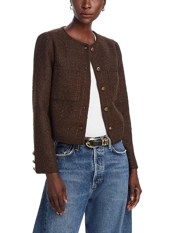 Aqua Tweed Jacket - Chocolate
