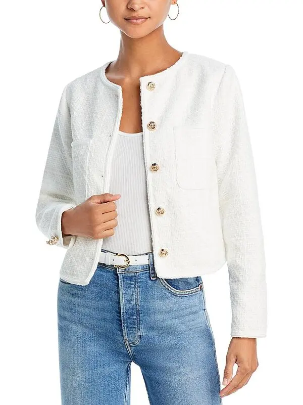 Aqua Tweed Jacket - White