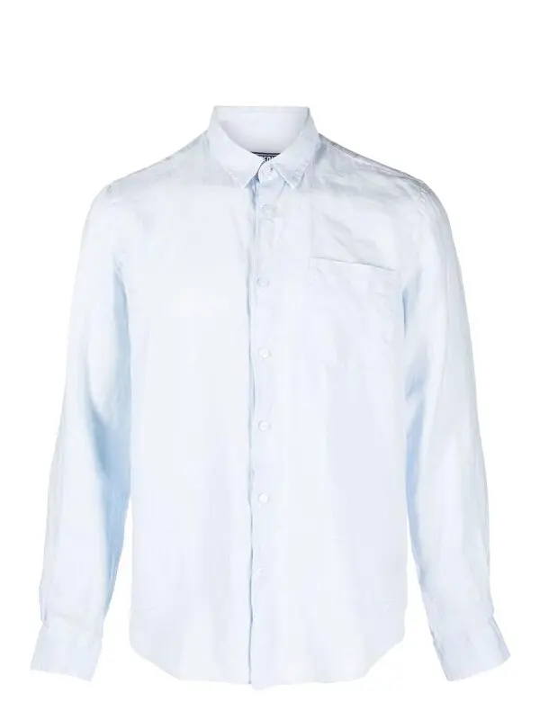 Vilebrequin Caroubis Long-sleeved Linen Shirt - Blue
