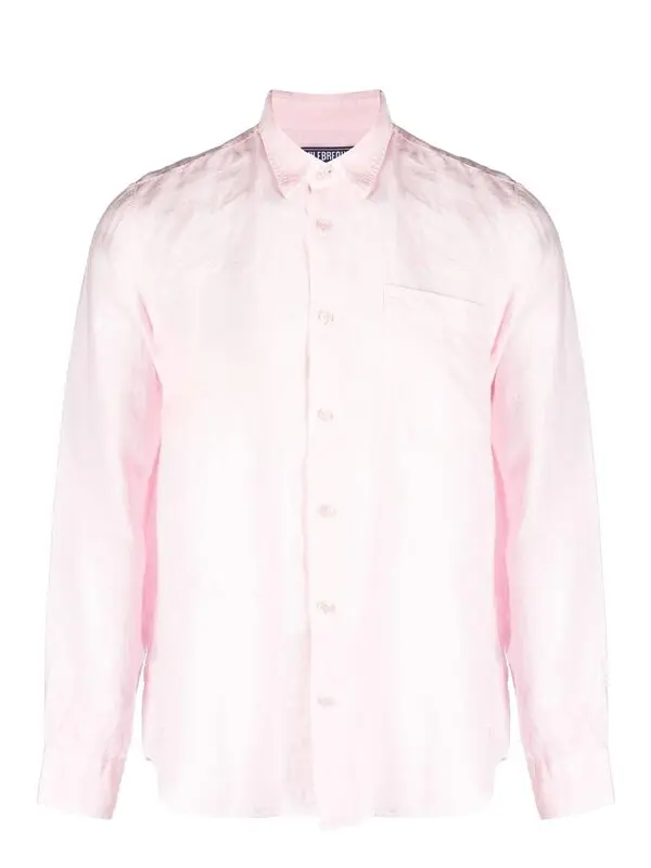 Vilebrequin Caroubis Long-sleeved Linen Shirt - Pink