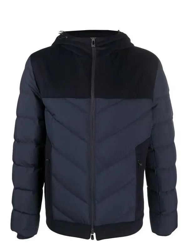 Corneliani Padded Jacket With Hood - Blue
