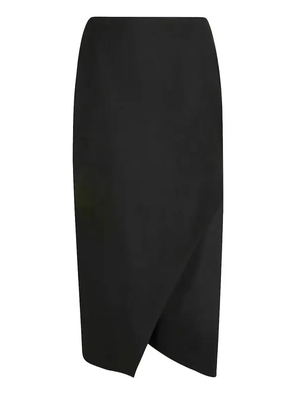 Alexander McQueen Front-slit Midi Skirt - Black