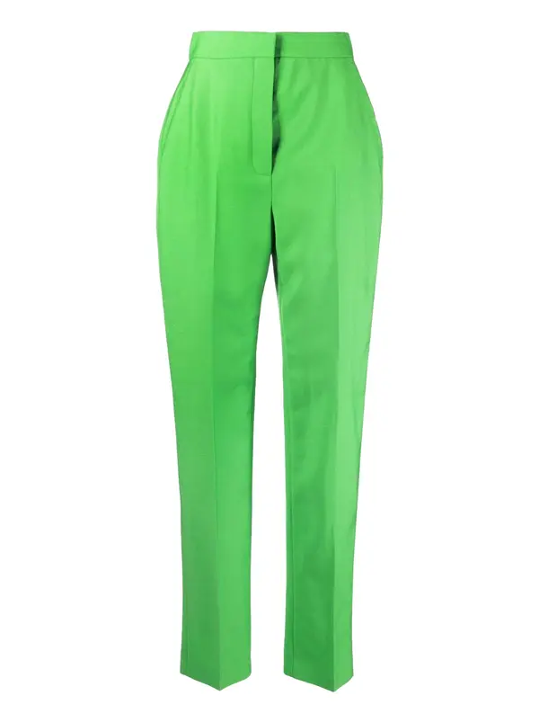 Alexander McQueen Wool Cigarette-cut Trousers - Green