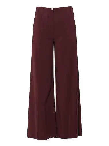 Liviana Conti Wide Leg Crepe Pants - Brown