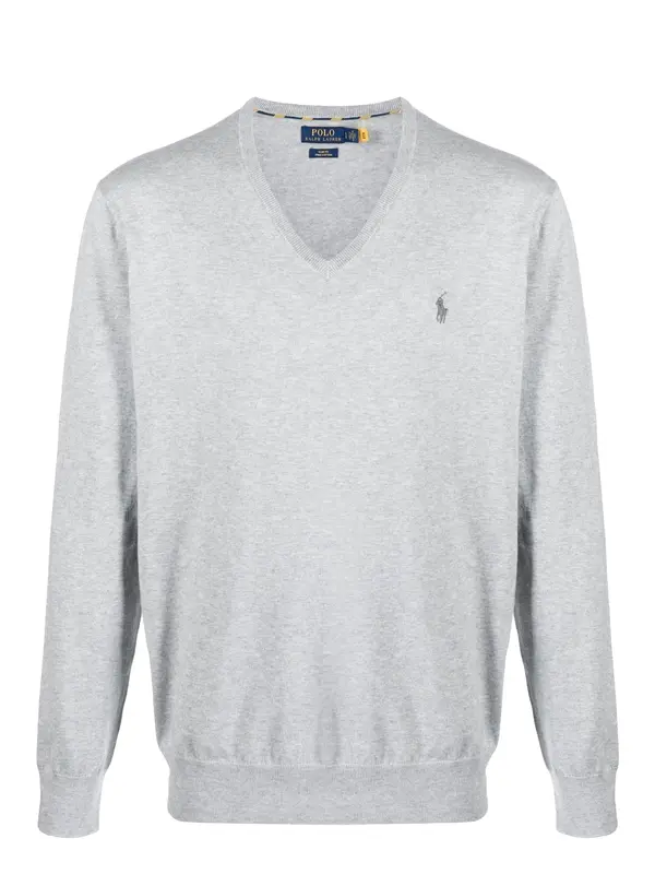 Polo Ralph Lauren Embroidered Pony Knit Jumper - Grey