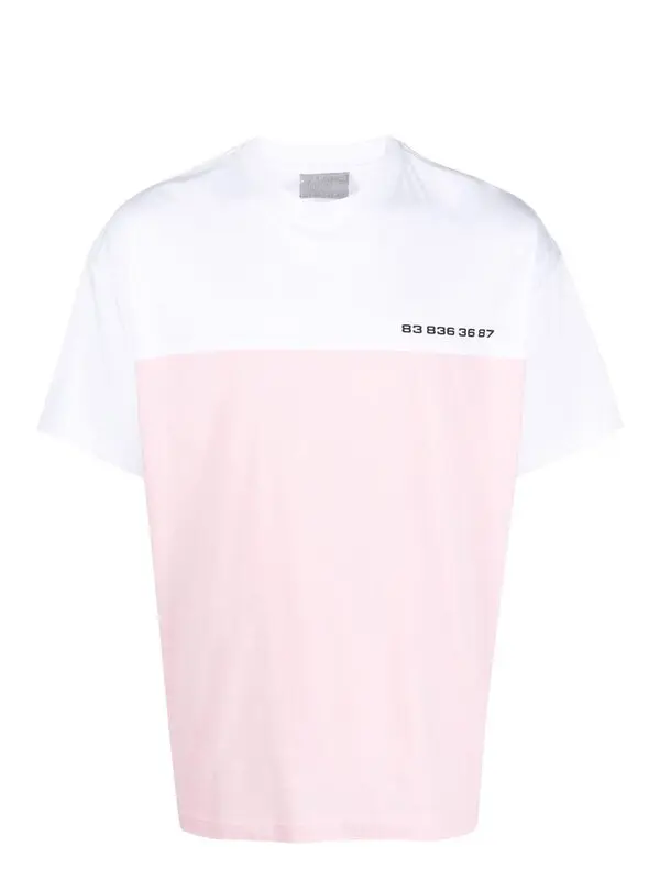 VTMNTS Logo-print Colour-block T-shirt - Pink