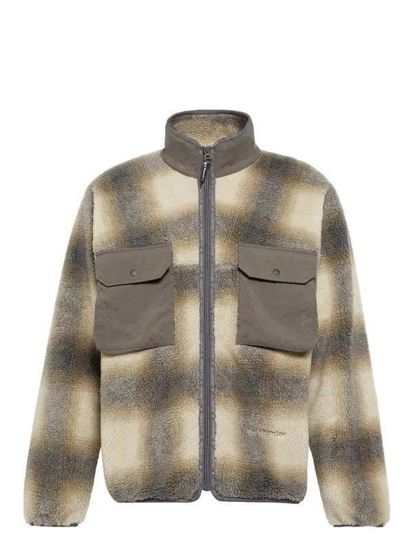 AND WANDER Checked Fleece Jacket - Beige