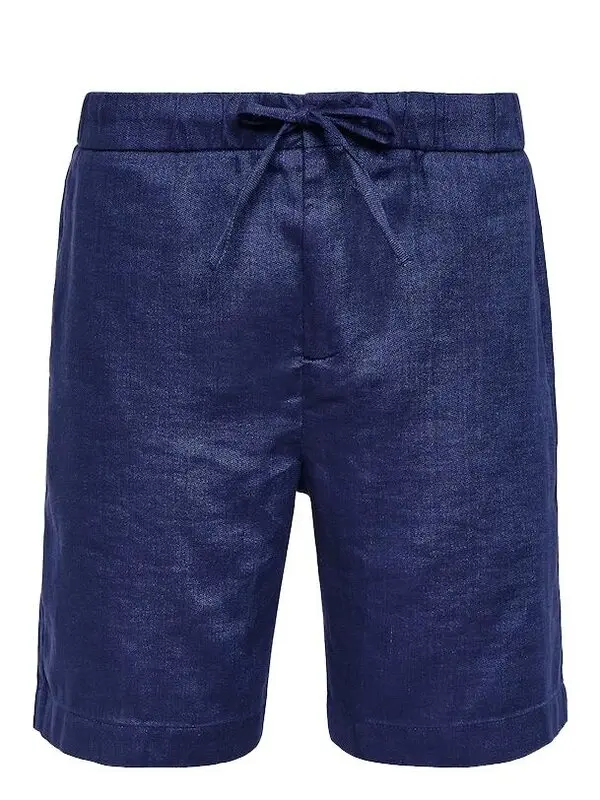 Frescobol Carioca Felipe Linen And Cotton Shorts - Blue