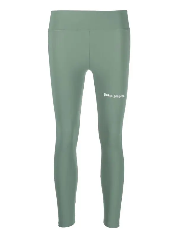 Palm Angels Logo-print Leggings - Green