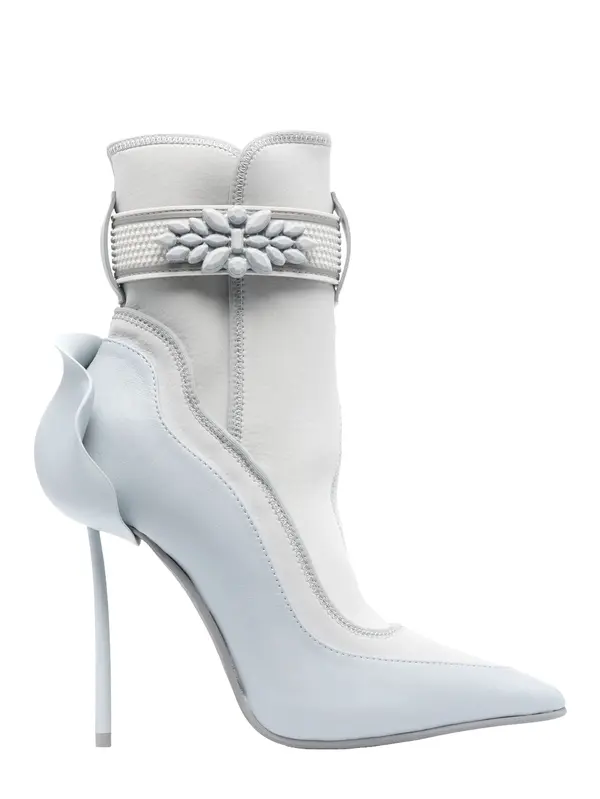 LE SILLA Snorkeling 120mm Gem-embellished Ankle Boots - Blue