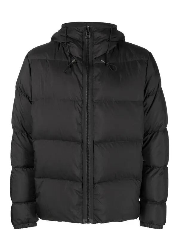 TEN C Drawstring Hood Padded Jacket - Black