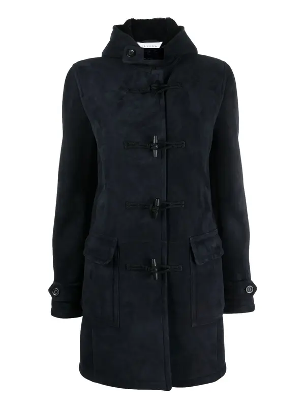 LISKA Faux-fur Lined Duffle Coat - Black