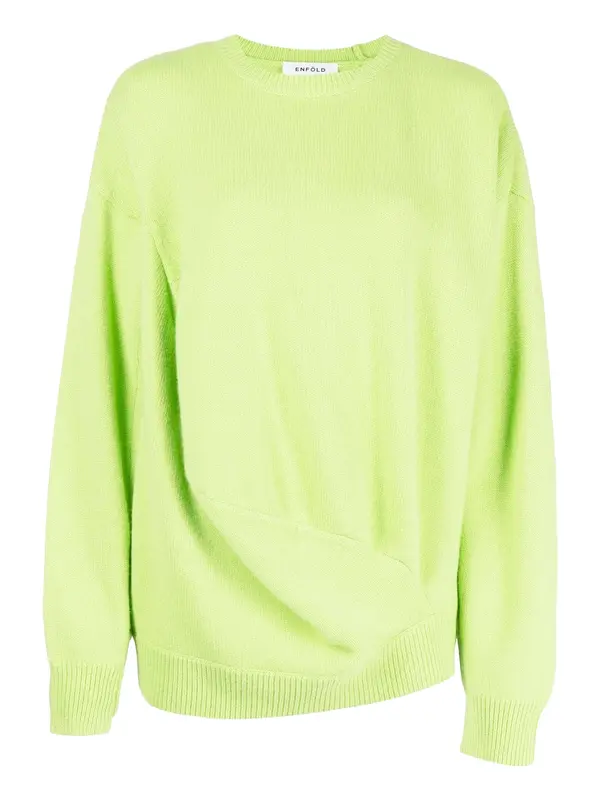 ENFOLD Slouched-knit Sweatshirt - Green