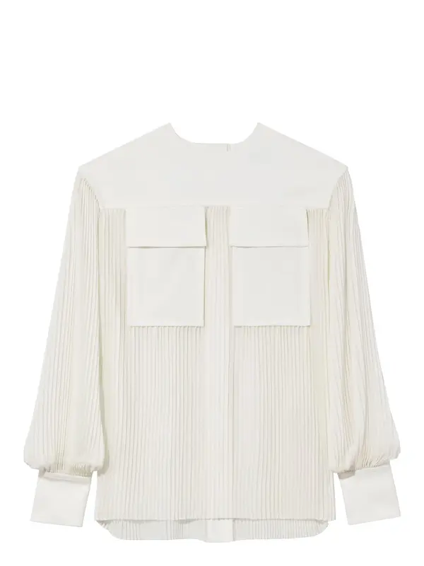 Proenza Schouler Sheer Pleated Blouse - White