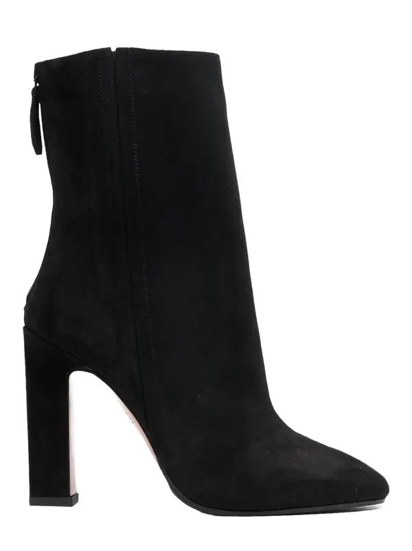 AQUAZZURA Joplin Suede Ankle Boots - Black