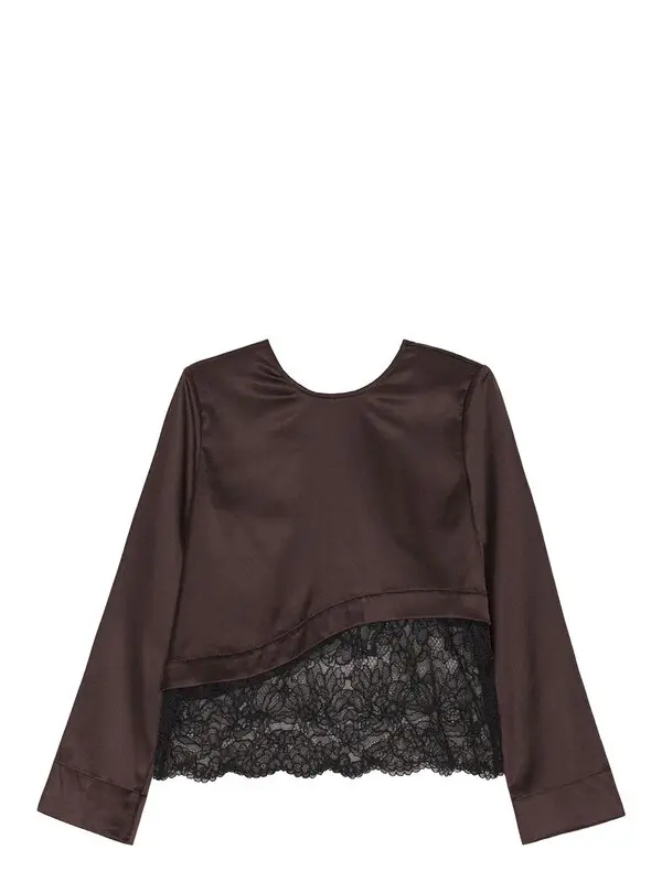 GANNI Lace Blouse - Brown