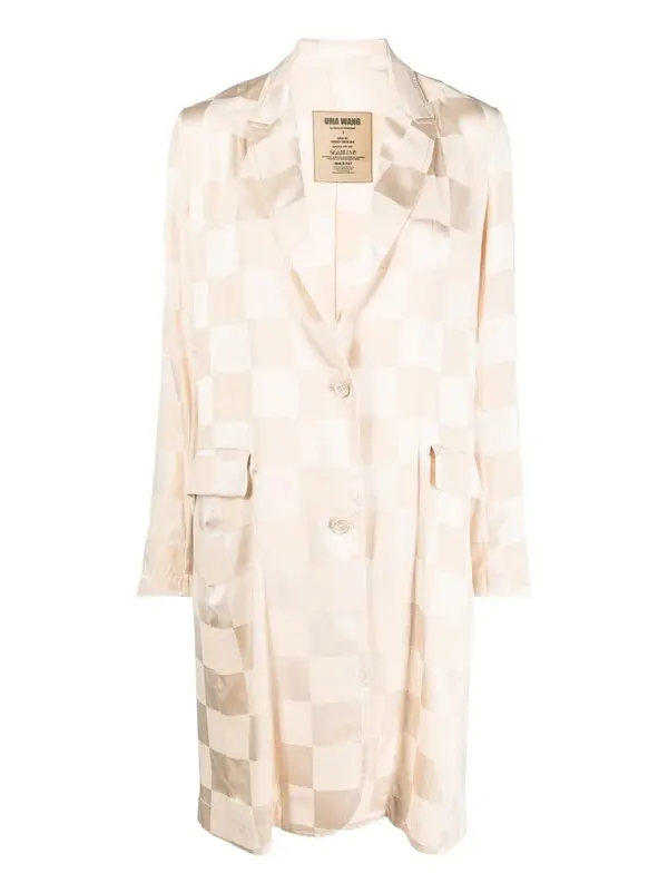 UMA WANG Checkerboard-print Shirt Jacket - Neutrals