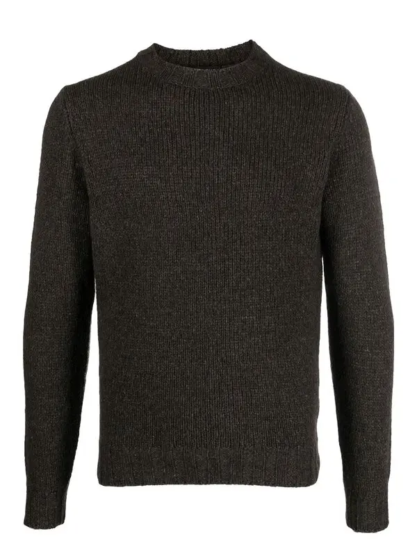 DELL'OGLIO Crew-neck Yak-blend Jumper - Brown