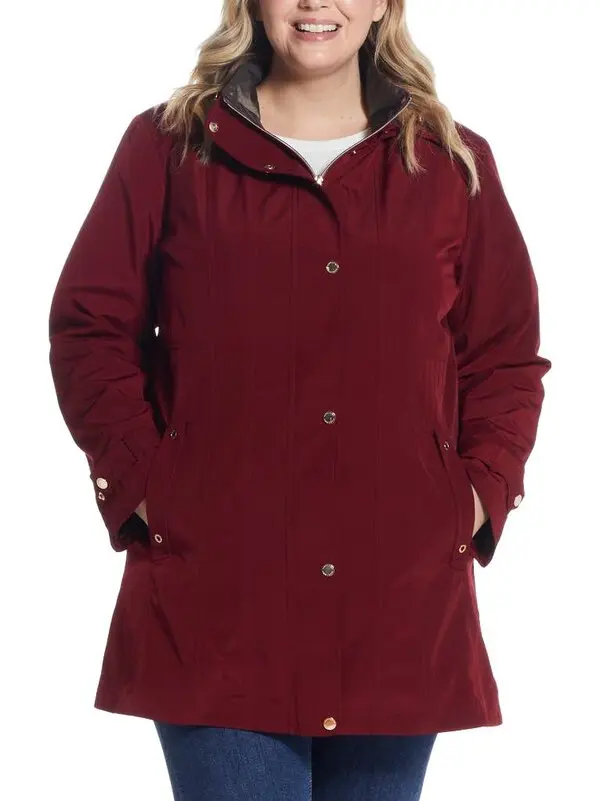 Gallery Water Resistant Raincoat - Merlot
