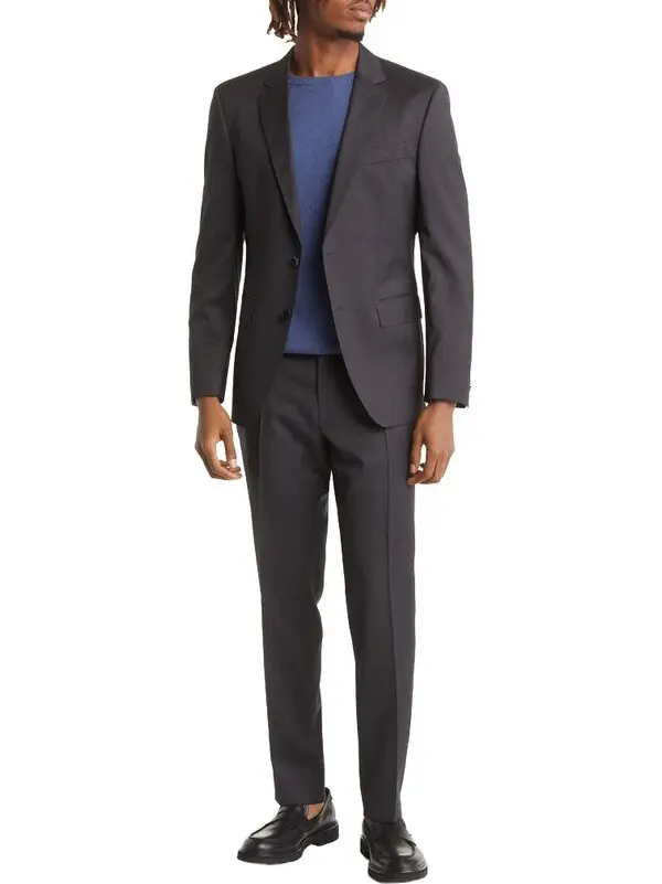 BOSS Huge Solid Wool Suit - Dark Grey