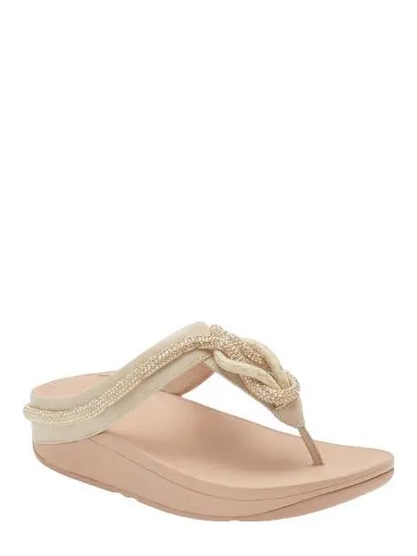 Fitflop Fino Crystal Flip Flop - Stone Beige