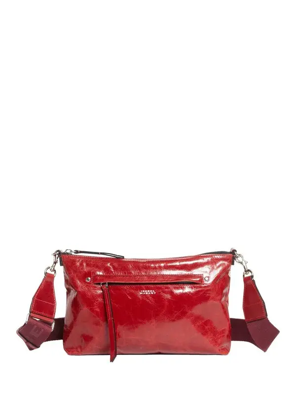 Isabel Marant Nessah Wardy Leather Crossbody Bag - Deep Red