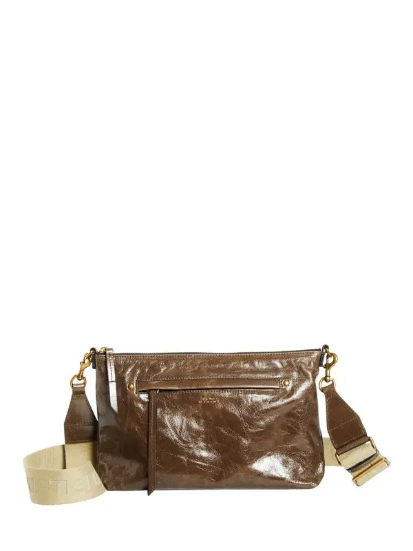 Isabel Marant Nessah Wardy Leather Crossbody Bag - Moss Green