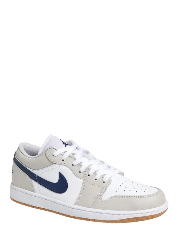 JORDAN Air 1 Low Basketball Sneaker - 146 White/mnnavy