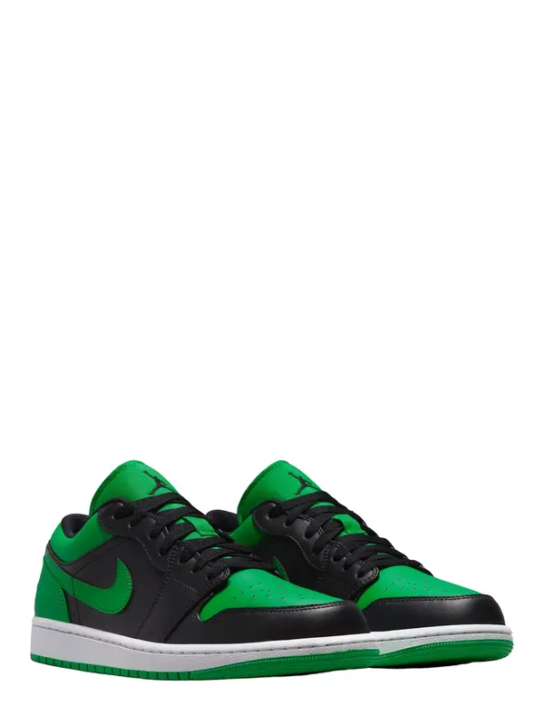 JORDAN Air 1 Low Basketball Sneaker - Black/ Lucky Green/ White