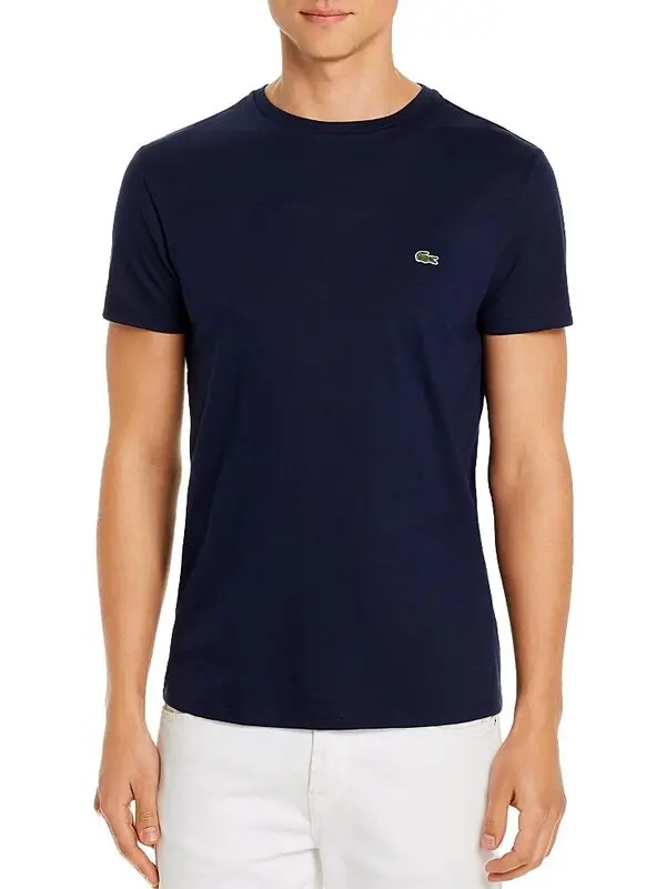 Lacoste Crewneck Pima Cotton Tee - Navy Blue
