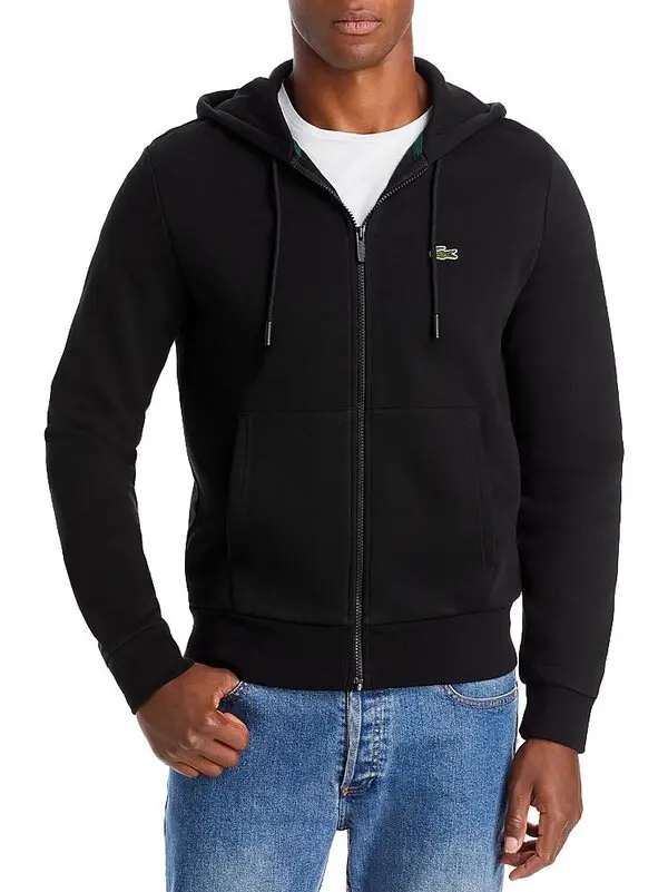 Lacoste Classic Zip Front Hoodie - Black
