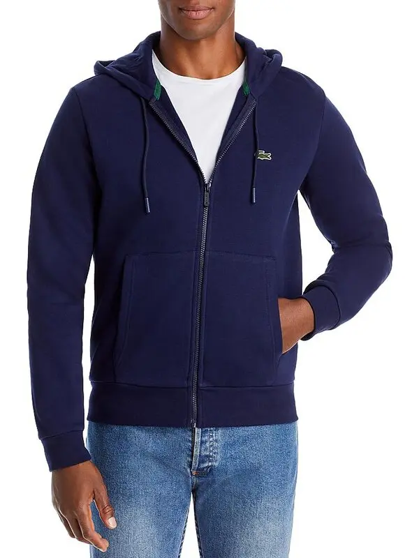 Lacoste Classic Zip Front Hoodie - Navy Blue