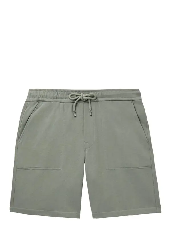 Mr P. Straight-leg Cotton-jersey Drawstring Shorts - Green
