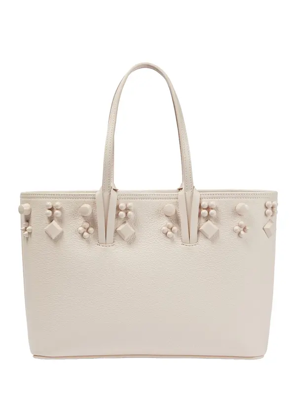 CHRISTIAN LOUBOUTIN Cabata Small Leather Tote Bag - Beige