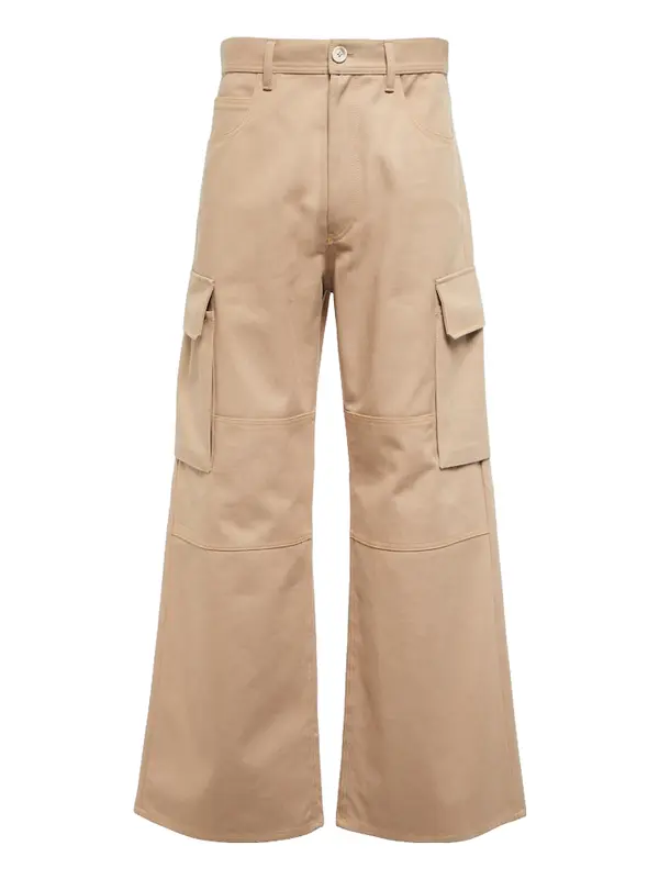 Marni Wide-leg Cotton Gabardine Cargo Pants - Beige