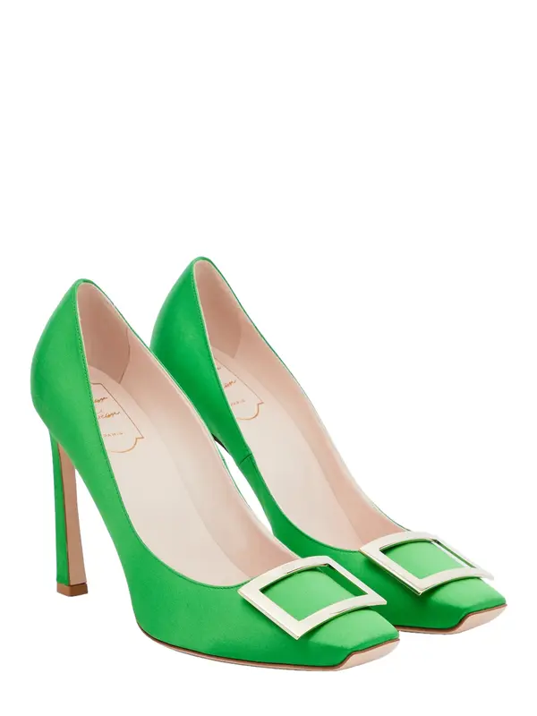 ROGER VIVIER Trompette Satin Pumps - Green