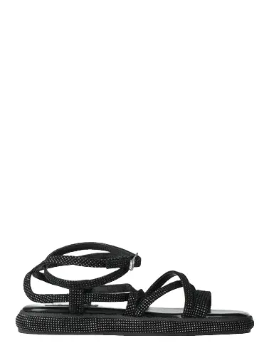 LIU •JO Leather Strappy Sandals - Black
