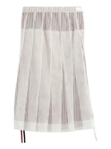 Thom Browne Midi Pleated Skirt - White
