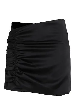 NINEMINUTES Mini Skirt In Striped Satin - Black