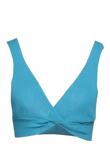 SOALLURE Cropped Knit Top - Blue